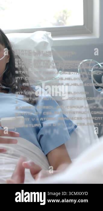 Animation of scientific data processing over caucasian male doctor with ...