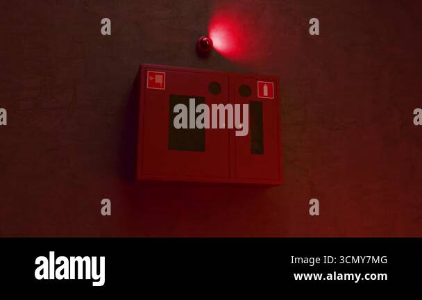 Red Fire Cabinet and Red Alert Stock Video Footage - Alamy