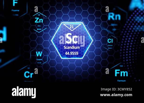 Scandium(Sc) Periodic Element Stock Video Footage - Alamy