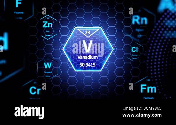 Vanadium(V) Periodic Element Stock Video Footage - Alamy