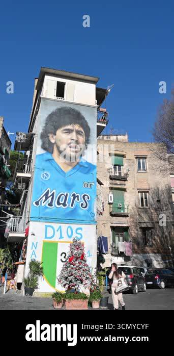 Naples, Italy, December 27, 2024. In the Sanit district, a mural ...