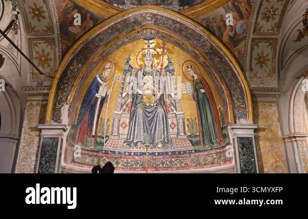 Naples, Italy,December 27, 2024. Footage inside the Cathedral of Santa ...