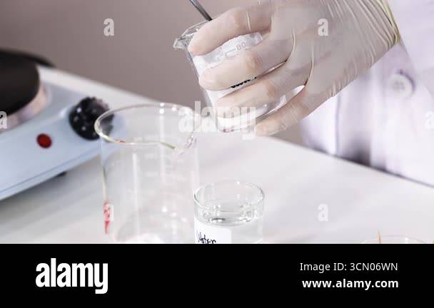 Lab process showing sodium acetate crystallization Stock Video Footage ...