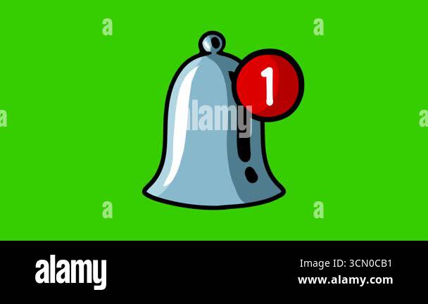 Blue notification bell cartoon animation Stock Video Footage - Alamy