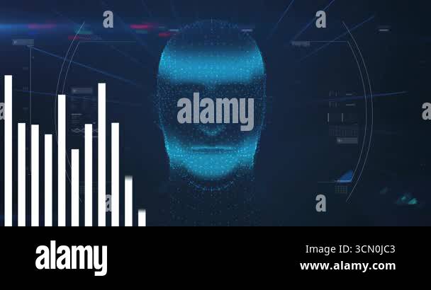 UI loading head grid adding colored markers while bar chart rising for ...
