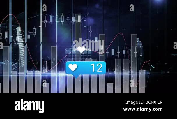 Blue heart counter counting from 8 to 95 while bars shifting, hearts ...