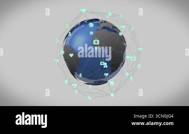 wireframe sphere initiating globe rotating nodes expanding ribbon ...