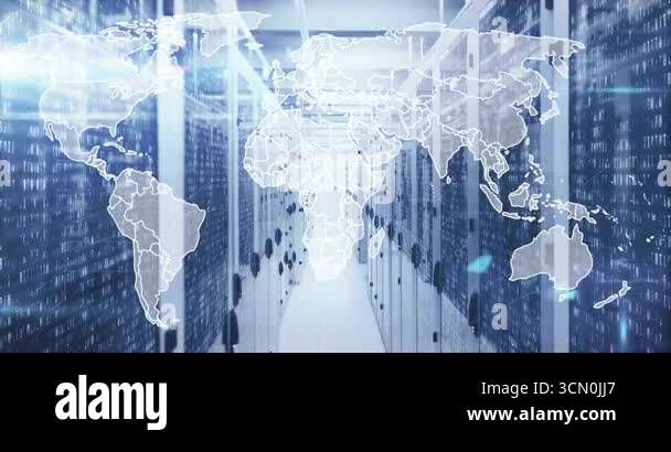 Opening server racks starting expanding map overlay with pulsing hex ...