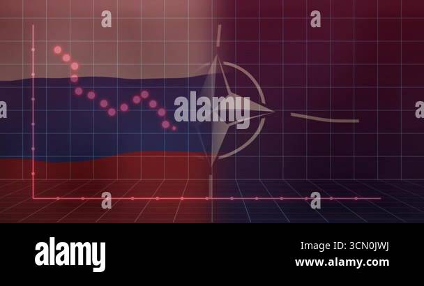 Spawned red markers descending across Russian stripes toward NATO ...