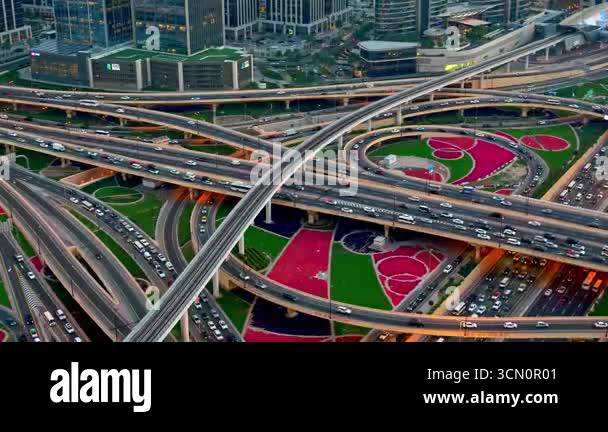 Dubai, UAE, 11 February 2025. Impressive aerial view of of Sheikh Zayed ...