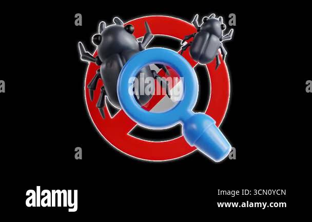 Exploring pest control concepts with animated insects and magnifying ...