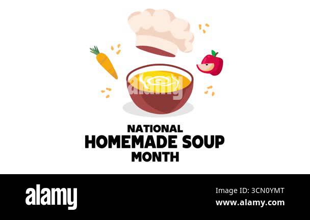 National homemade soup day with delicious homemade soup Stock Video ...