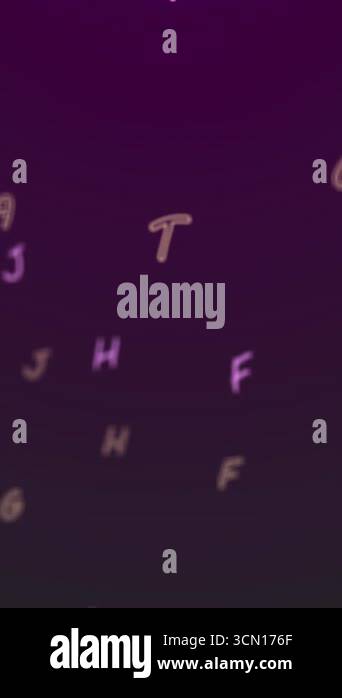 Digital animation of multiple alphabets floating and moving against ...