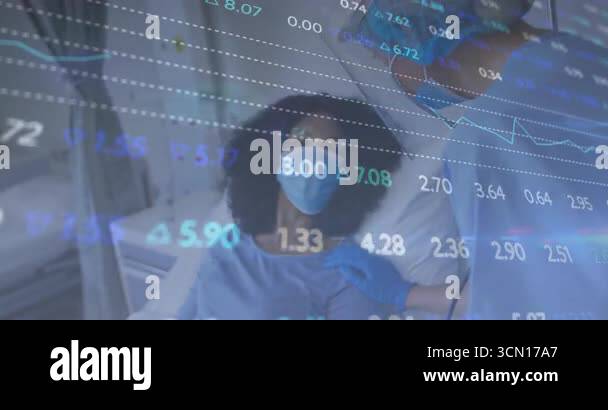 Healthcare professional adjusting mask and swabbing patient nose ...