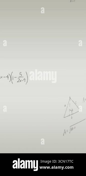 Animation of mathematical equations, diagrams and formulas floating ...