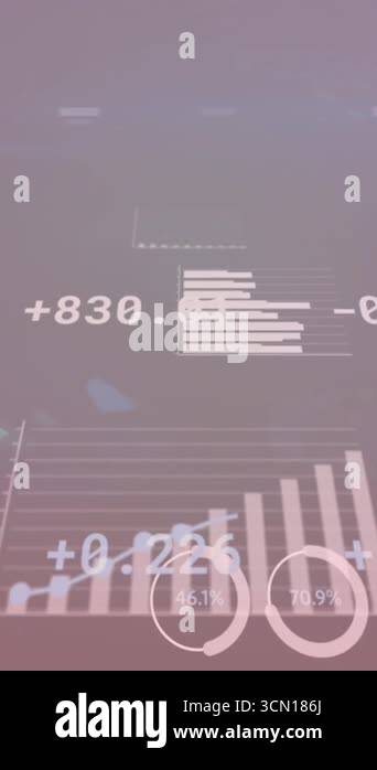 Animation of multiple changing numbers and data processing against ...