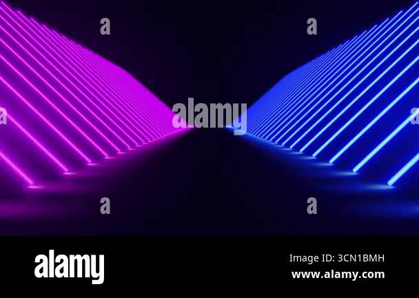 empty dark abstract background. neon light background. neon reflection ...