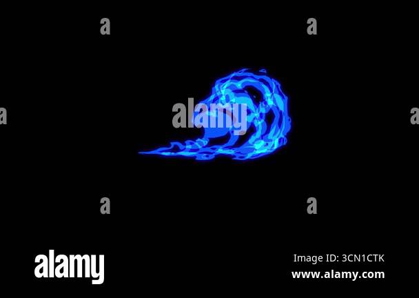 Animated Blue Flame Animation Loop for VFX Compositing and Motion ...
