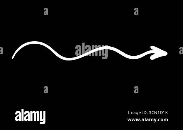 Animated Arrows Flowing and Moving with Wave Motion, White Doodle Style ...