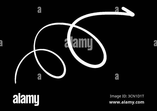 Animated White Arrow Swirls on Black Background Video Loop for Creative ...