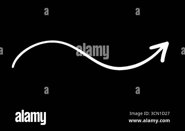 Animated Wave Motion: White Lines and Arrows on Black Background ...
