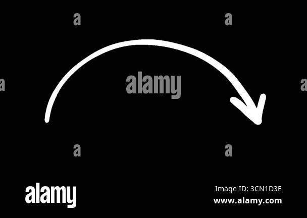 Animation of White Arrows Falling Down in a Sequence on Black ...