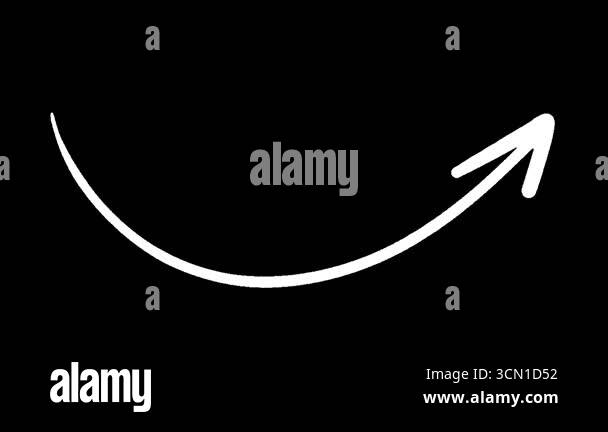 Animated White Arrows Drawing on Black Background for Motion Graphics ...