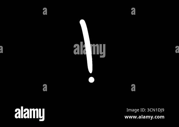 Animated Exclamation Point Reveal on Black Background - Attention ...