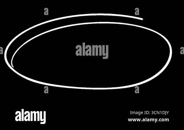 Nine circles in a black background, drawn with white lines, abstract ...