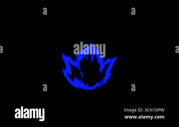 Animated Blue Flame Effect with Alpha Channel and Black Background for ...