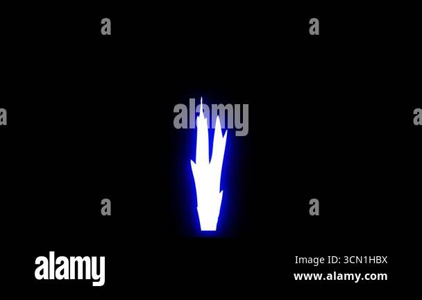 Animated Growing White Flame Effect Against Black Background Showing ...