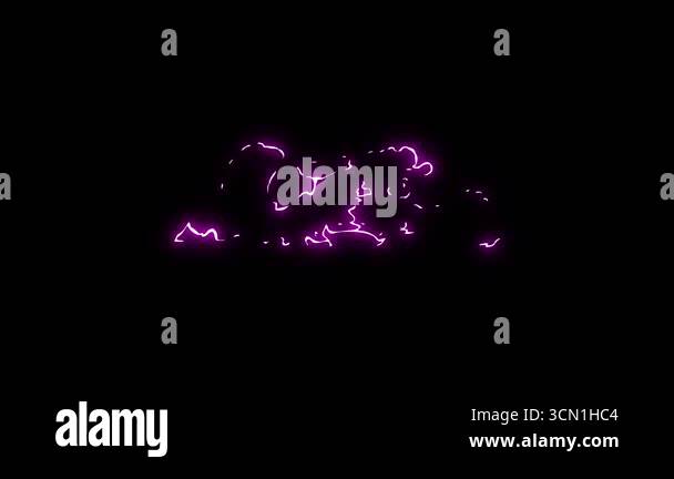 Animated Lightning Strikes and Electrical Arcs Overlays on Black ...