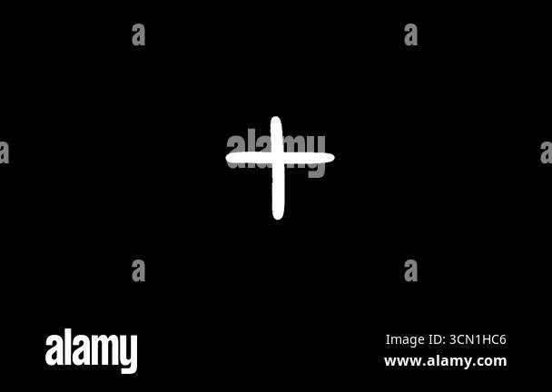 Animated cross symbol evolution: White cross morphing on a black ...