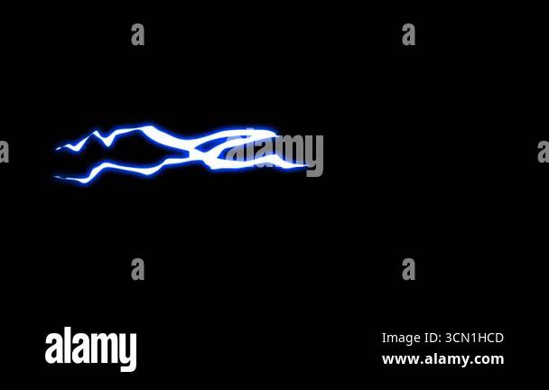 Animated blue lightning strikes effect for videos and motion graphics ...