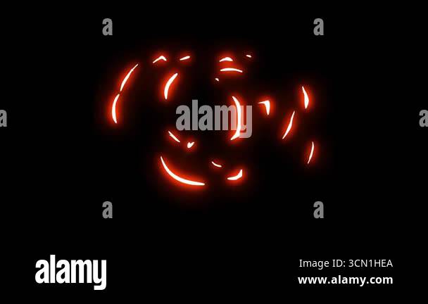 Dynamic orange glowing arcs animation pack for visual effects and ...