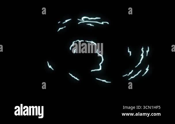 Animated electricity spark effect in a dark background showing energy ...