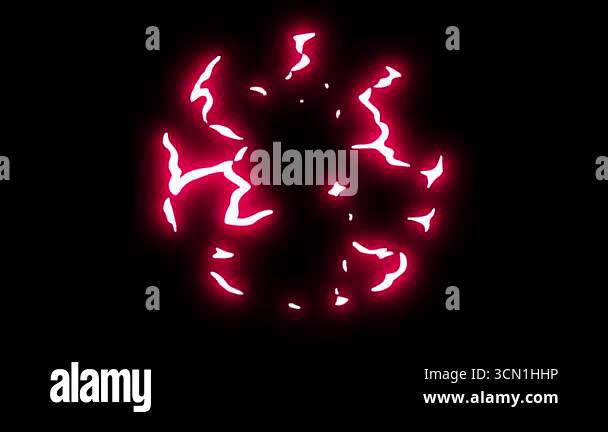 Animated Energy Explosion Sequence with Glowing Red Particles and ...