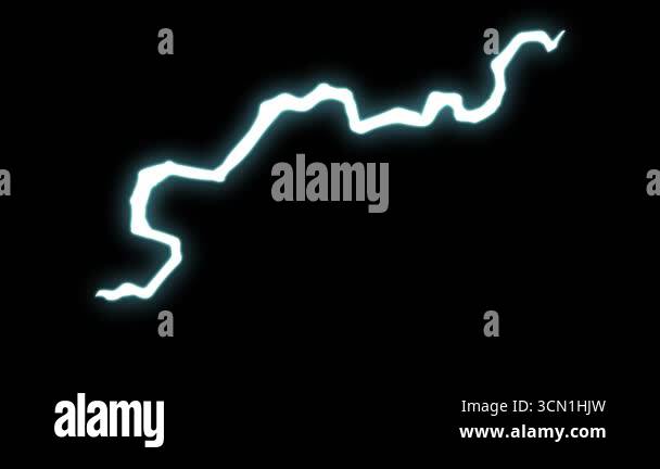 Animated lightning bolt sequence for special effects and motion ...