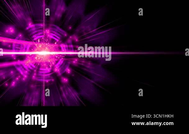 A vibrant abstract design featuring dynamic pink light rays and a ...