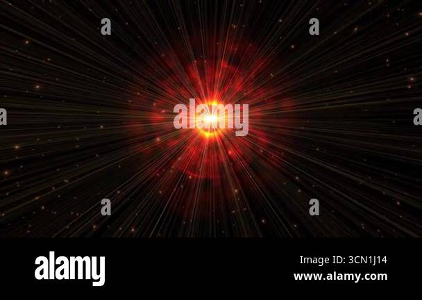 A vibrant cosmic explosion with rays of light radiating outward ...