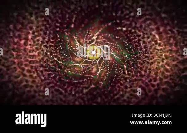 A vibrant, swirling abstract design resembling a microscopic view of ...