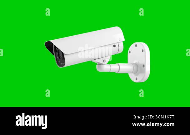 CCTV Camera Monitoring Green Screen Stock Video. Surveillance CCTV ...