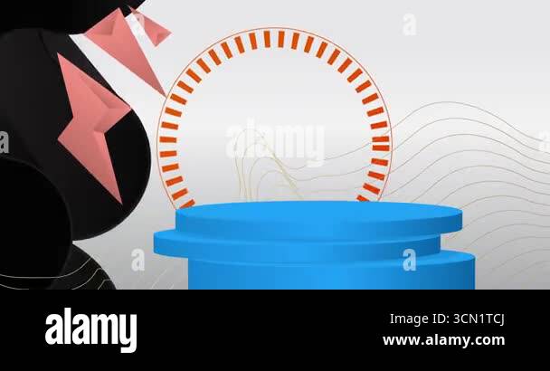 Mockup product display animation, cylinder pedestal podium. Stage ...