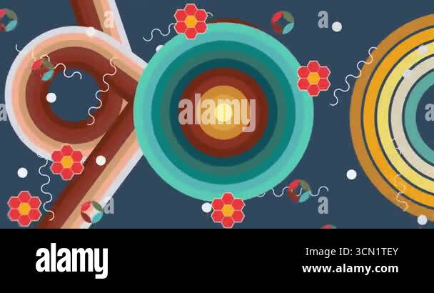 Retro 70s Background animation with Groovy 1970s art video ...