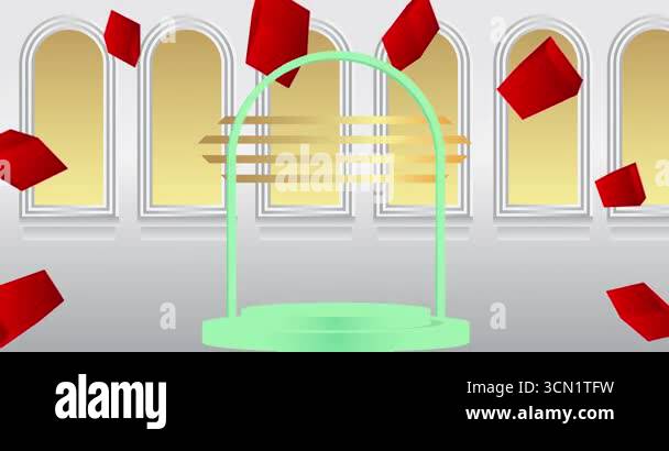 Mockup product display animation, cylinder pedestal podium. Stage ...