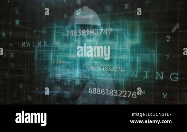 Engineer responding to data flash, interacting with numeric overlays on ...