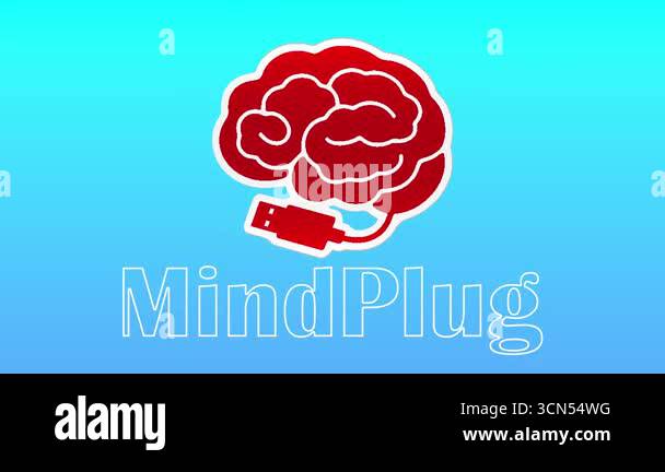 brain plug logo. modern technology style concept Stock Video Footage ...