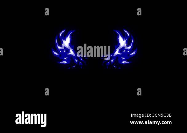 Animated blue flame wings effect for fantasy and magical content and digital design projects ...