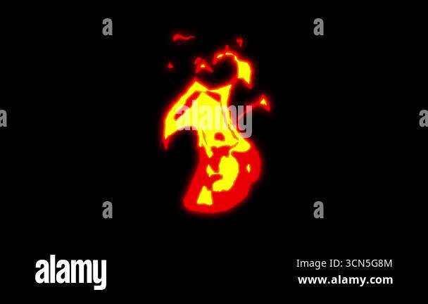 Animated cartoon flame effect with looping sequence for motion graphics ...
