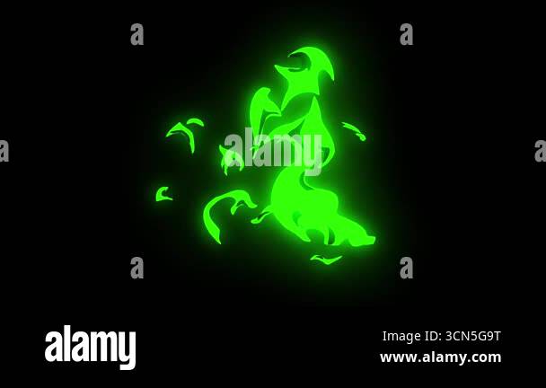 Stylized Green Fire and Smoke Animation Collection for Visual Effects ...